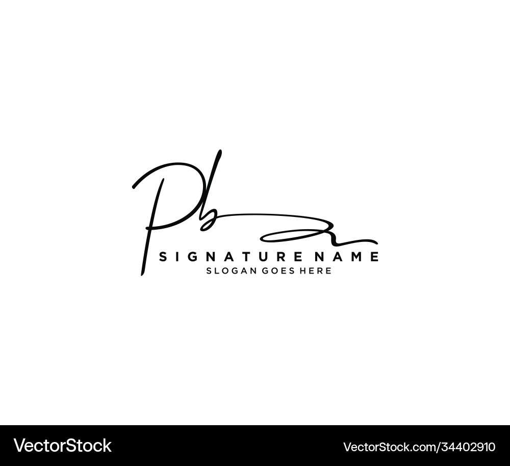 Letter pb signature logo template Royalty Free Vector Image