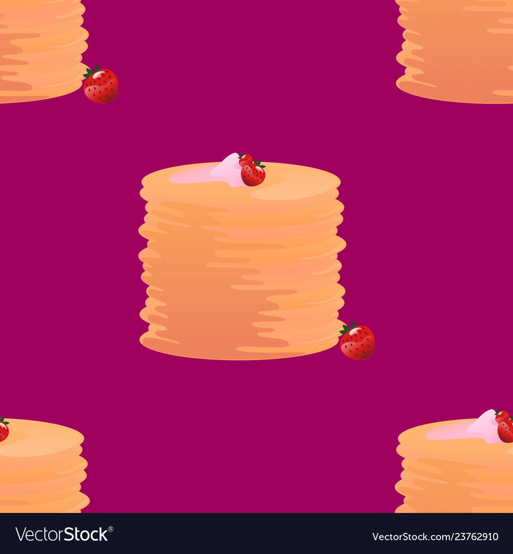 Pancake seamless pattern Royalty Free Vector Image