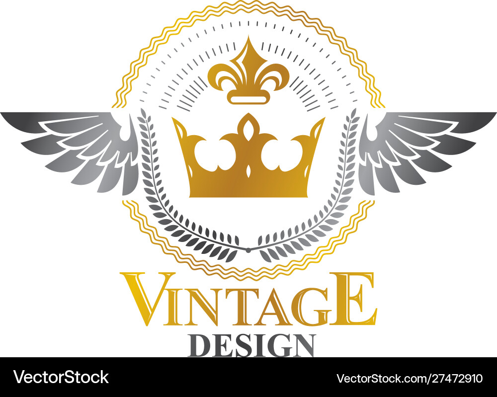 Royal crown emblem heraldic coat arms Royalty Free Vector