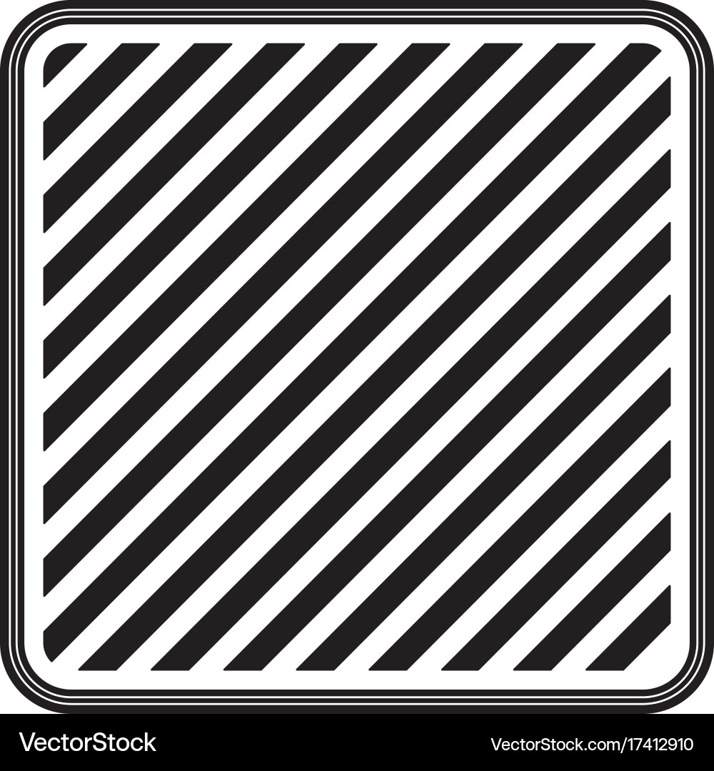 Square emblem striped in monochrome silhouette Vector Image