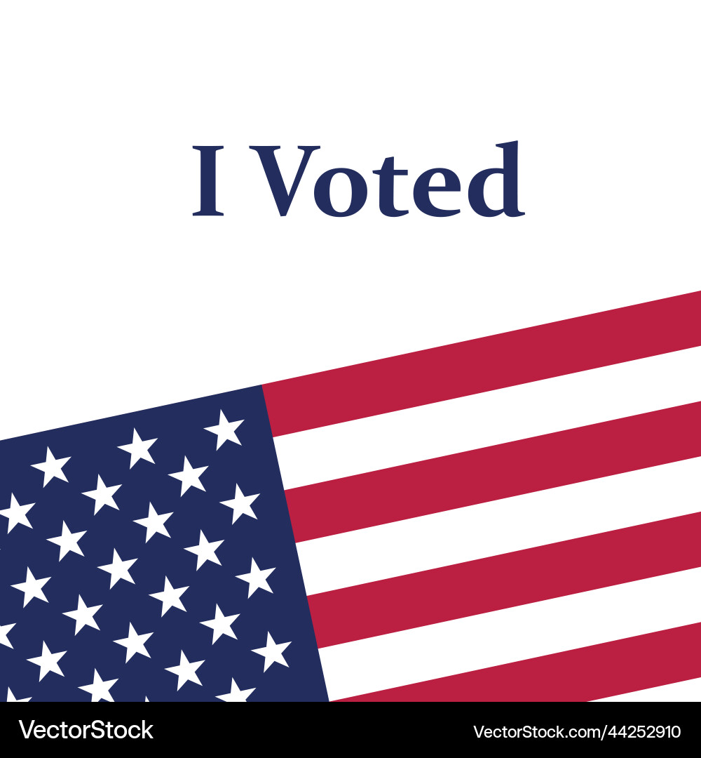 Text design concept i voted voting in america Vector Image