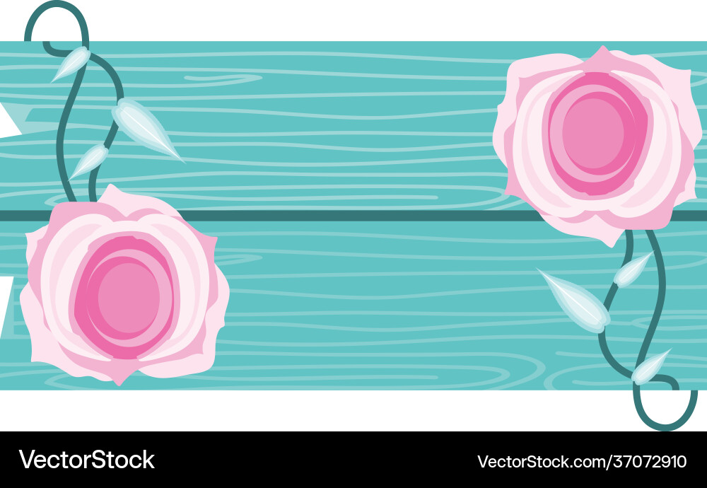 Wooden board flowers Royalty Free Vector Image