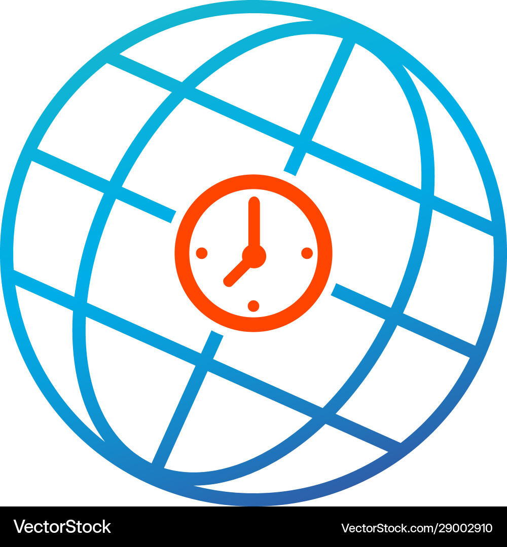 World time sign icon universal time globe symbol Vector Image