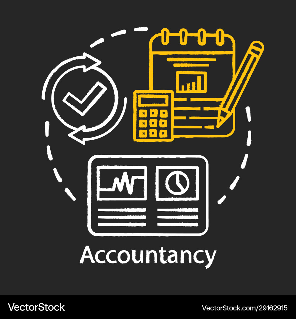 Accountancy chalk concept icon budgeting Vector Image