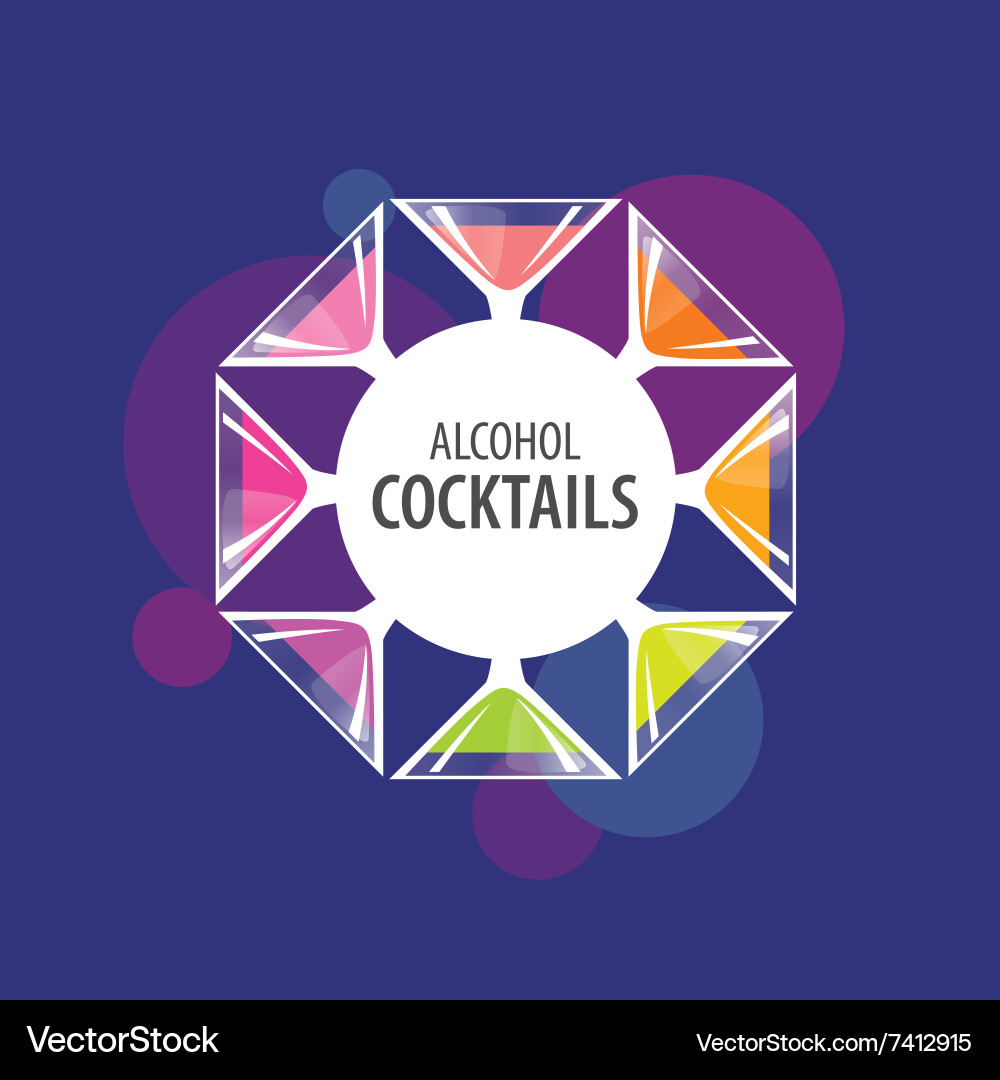 Alcoholic cocktails logo Royalty Free Vector Image