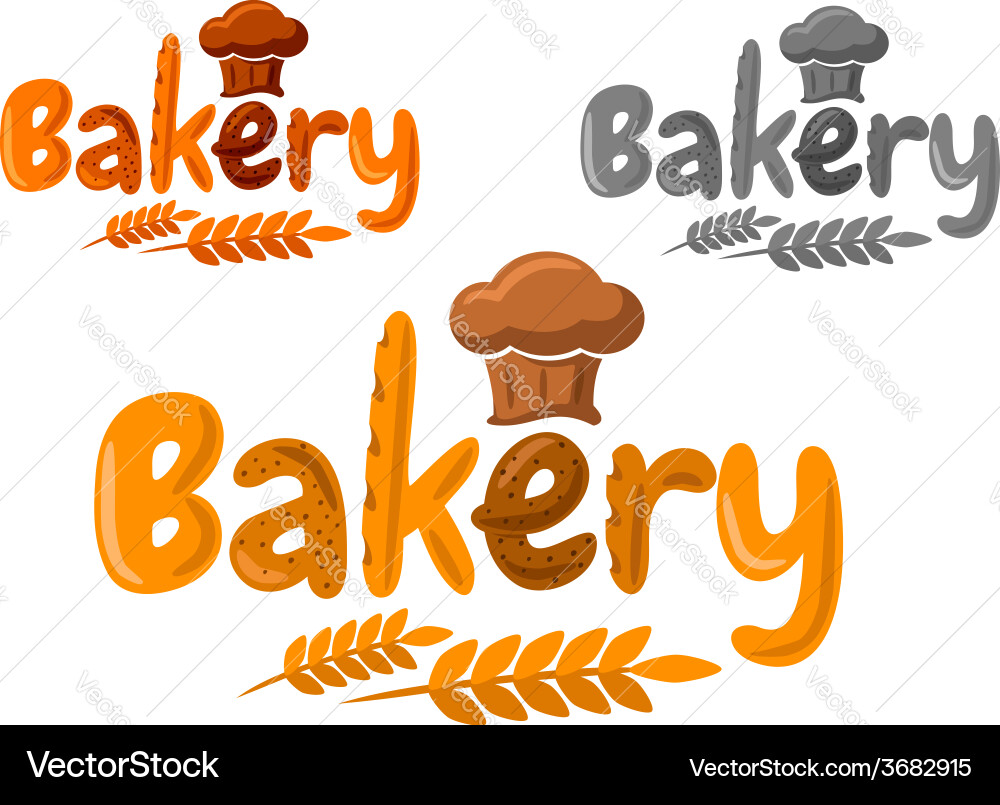 Bakery emblem or logo made baking in cartoon Vector Image