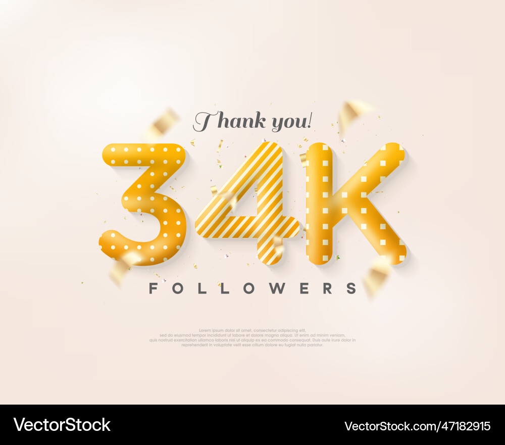 Beautiful design with 34k speech numbers Vector Image