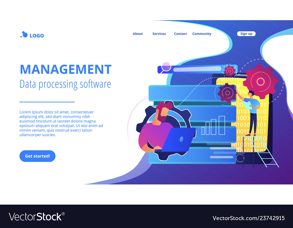 Big data applicationsconcept landing page Vector Image