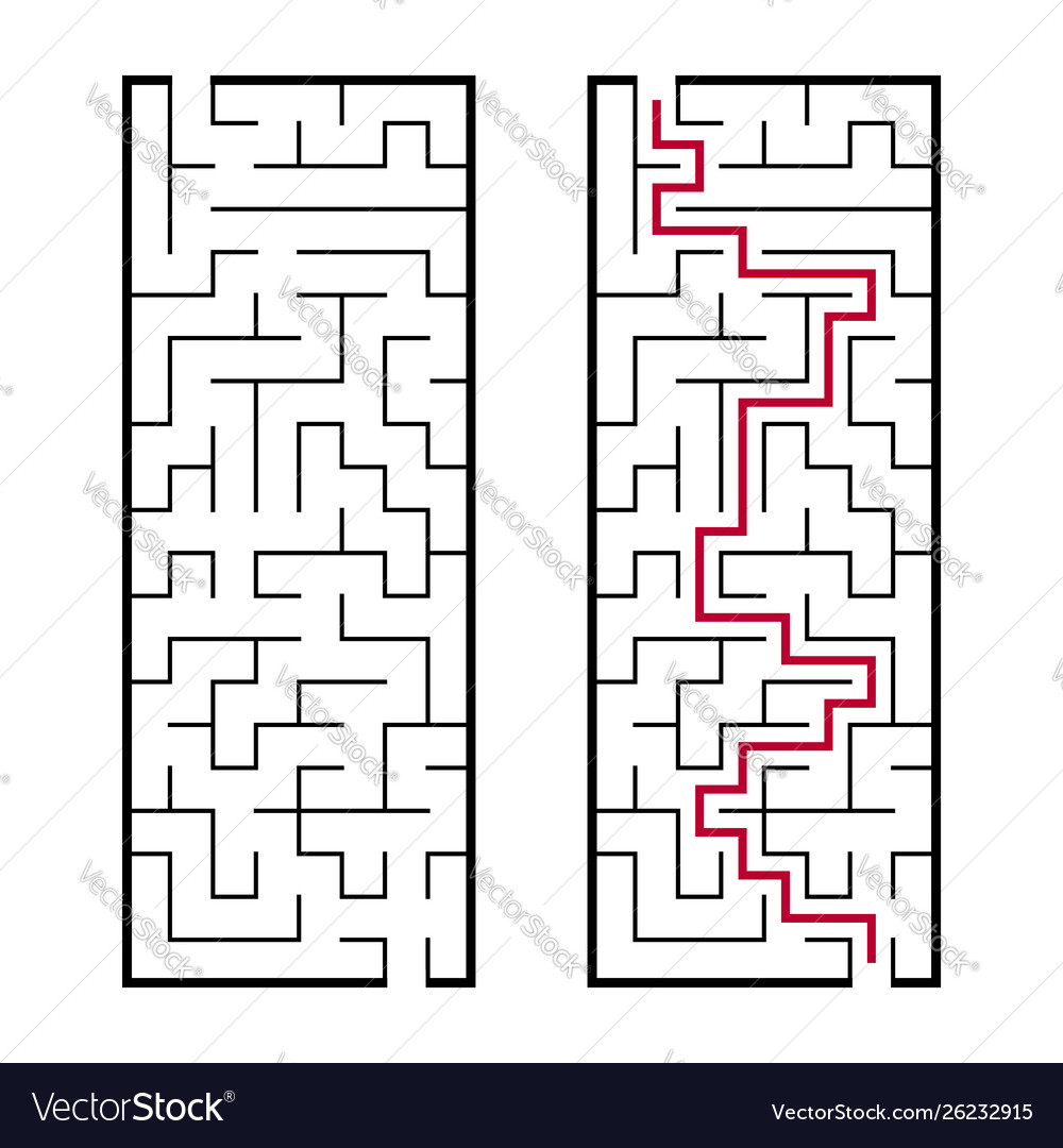 Black rectangular labyrinth with an input Vector Image