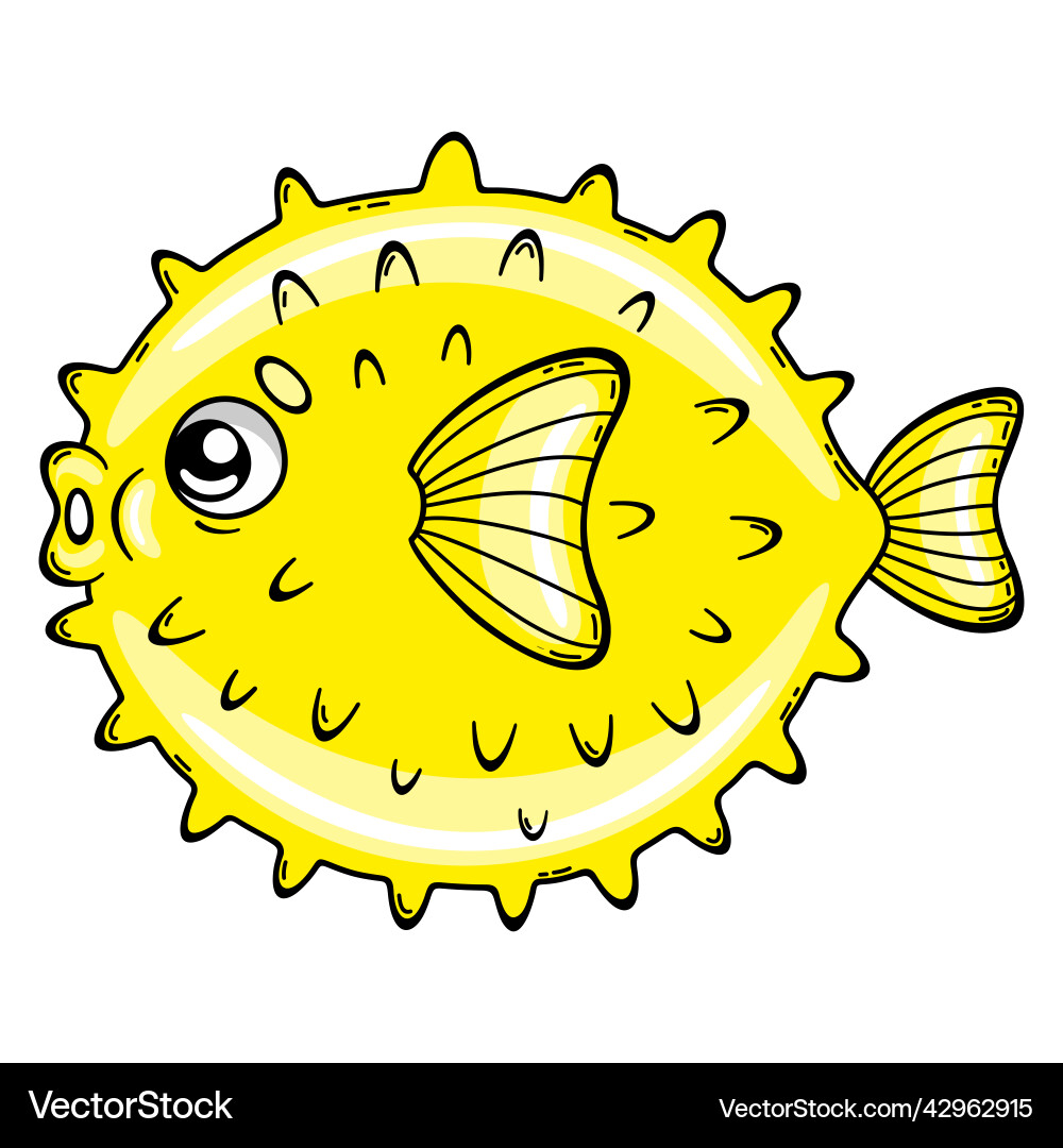 Cartoon fish isolated on white background-3 Vector Image