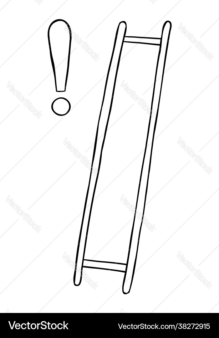 Cartoon wooden ladder with missing steps Vector Image