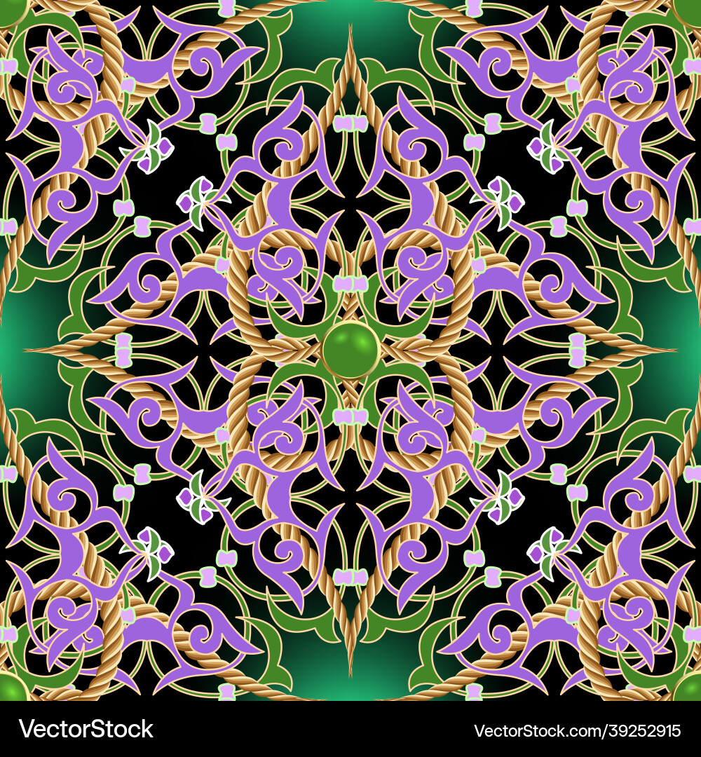 Colorful floral seamless pattern glowing Vector Image