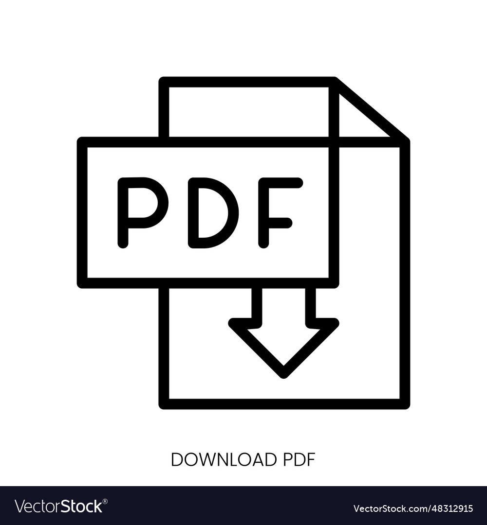 Download pdf icon line art style design isolated Vector Image