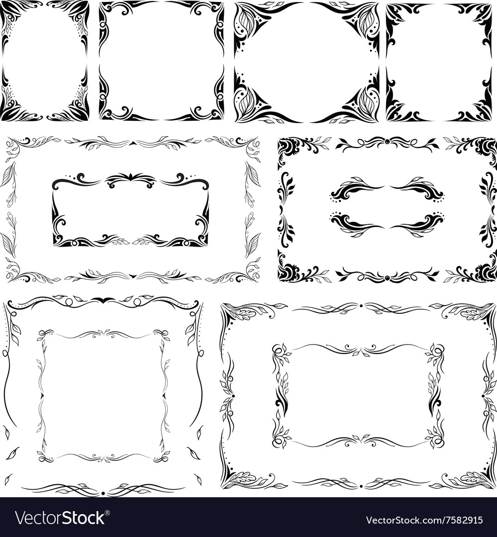 Elegant Frames Set Royalty Free Vector Image - VectorStock