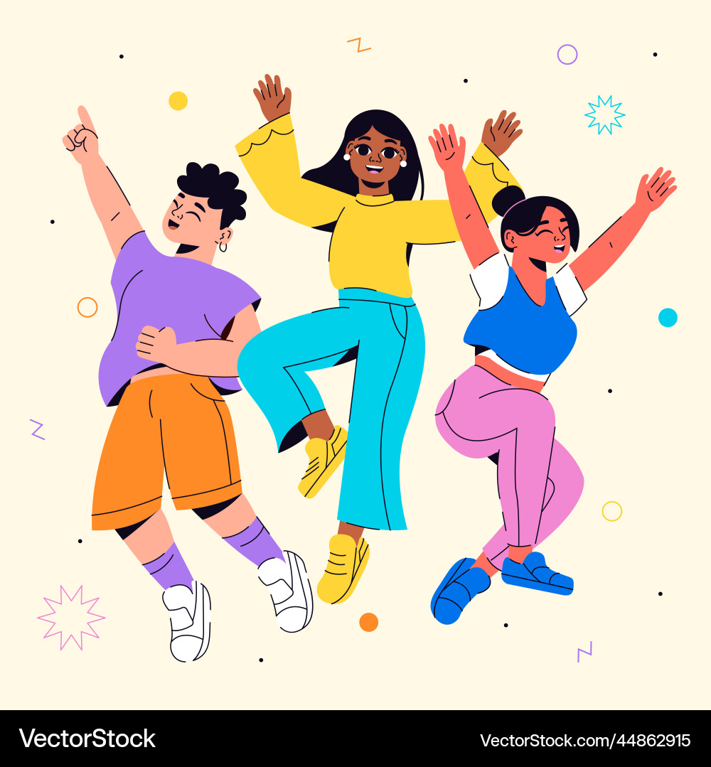 Flat international youth day Royalty Free Vector Image