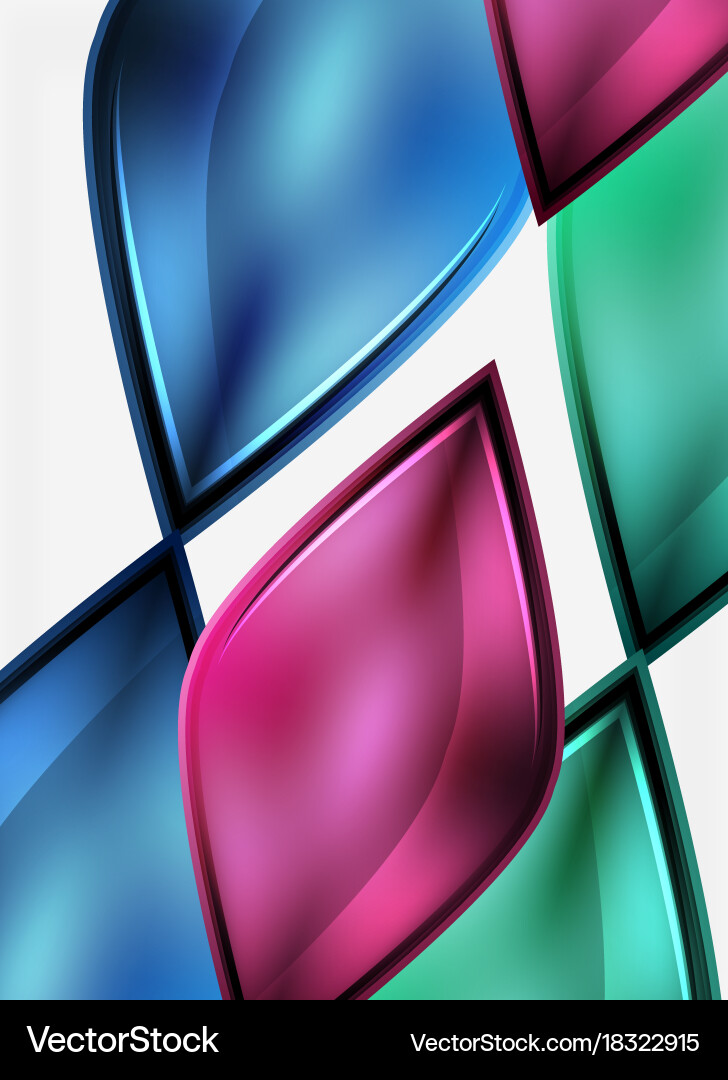 Glossy glass shapes abstract background Royalty Free Vector