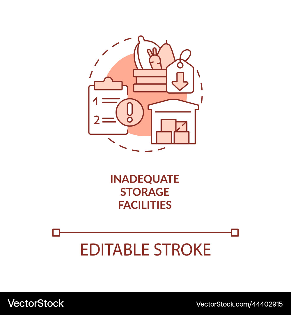 Inadequate storage conditions red concept icon Vector Image