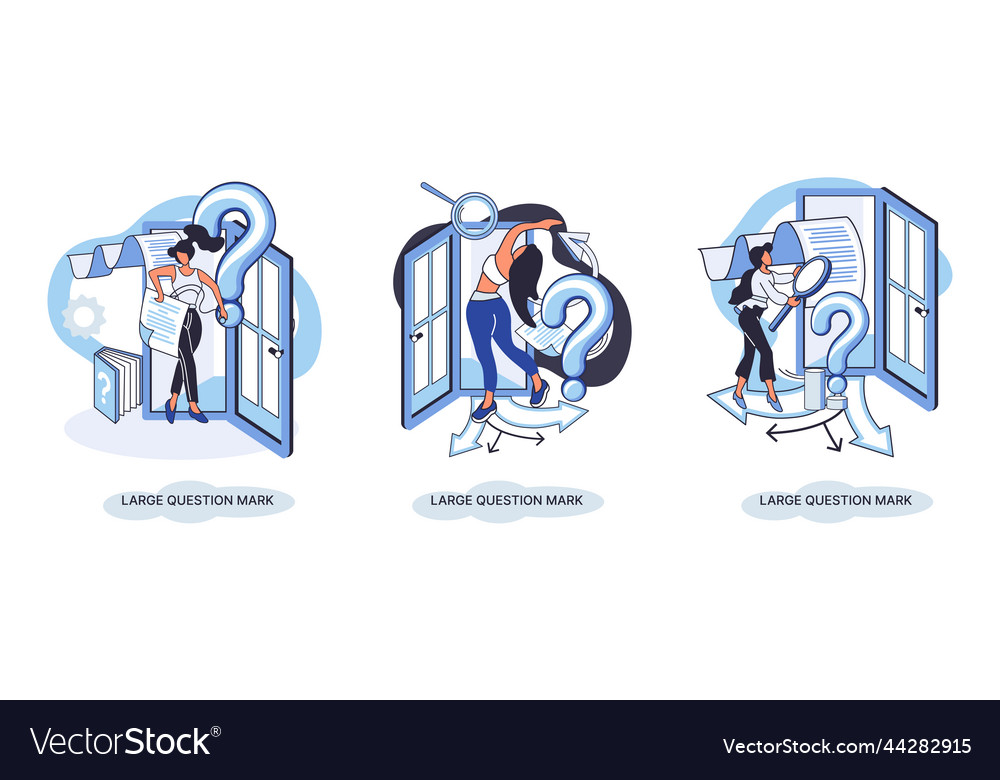 Ladge question mark problem and solution concept Vector Image