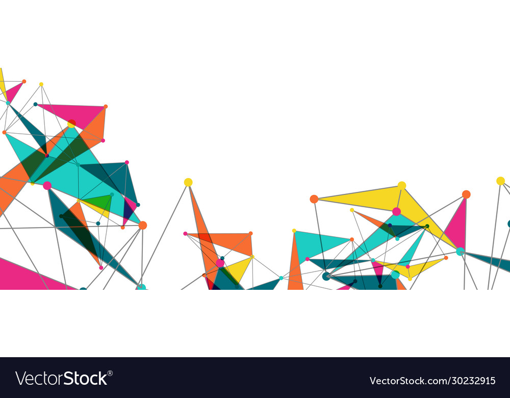 Line points connections triangular technology Vector Image