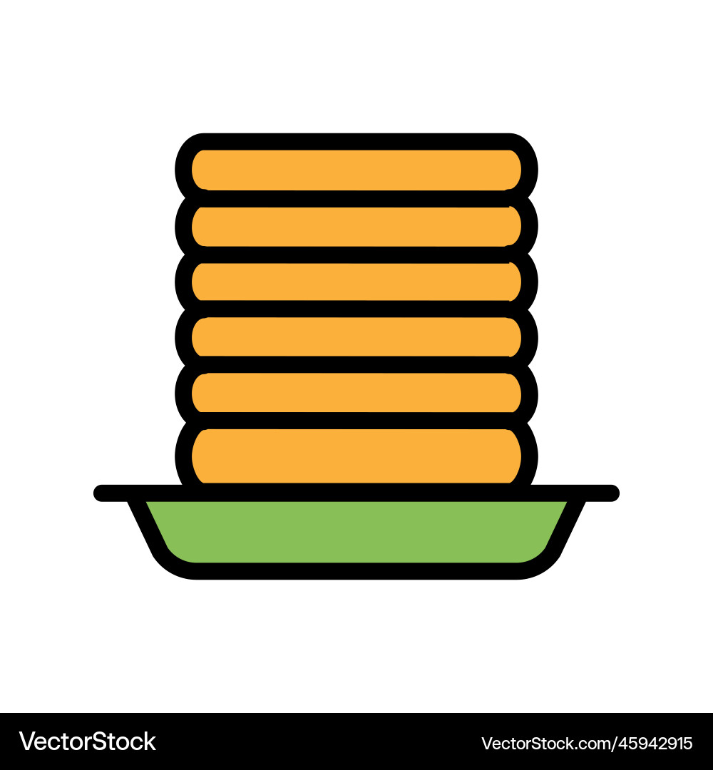 Pancakes icon line isolated on white background Vector Image