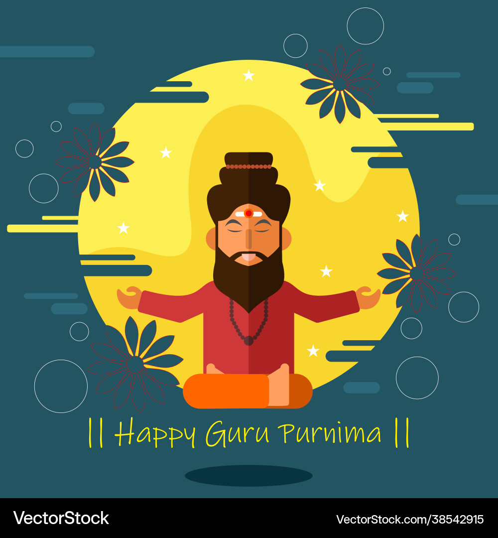 Poster happy guru purnima Royalty Free Vector Image