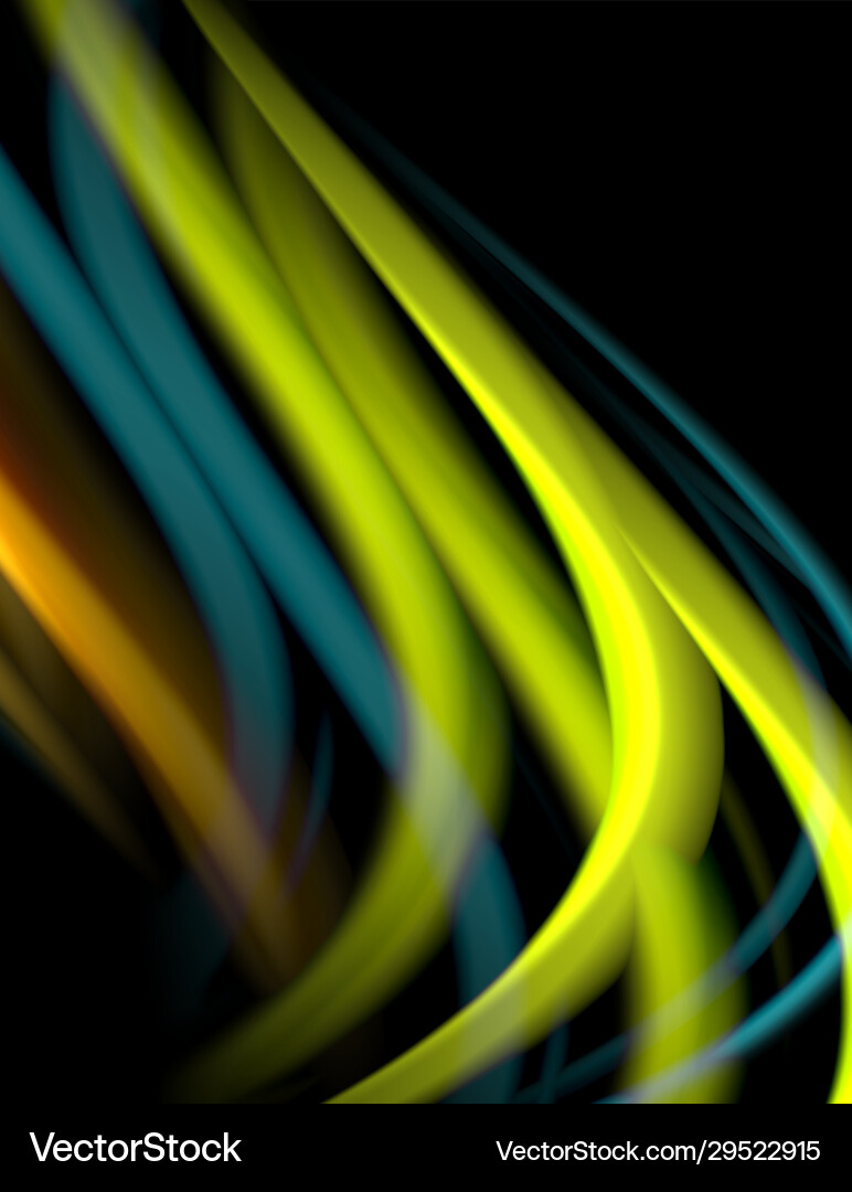 Silk smooth lines on black liquid fluid color Vector Image