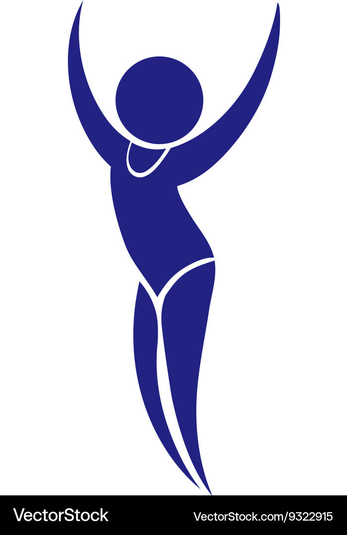 Sport icon design for floor exercise in blue Vector Image