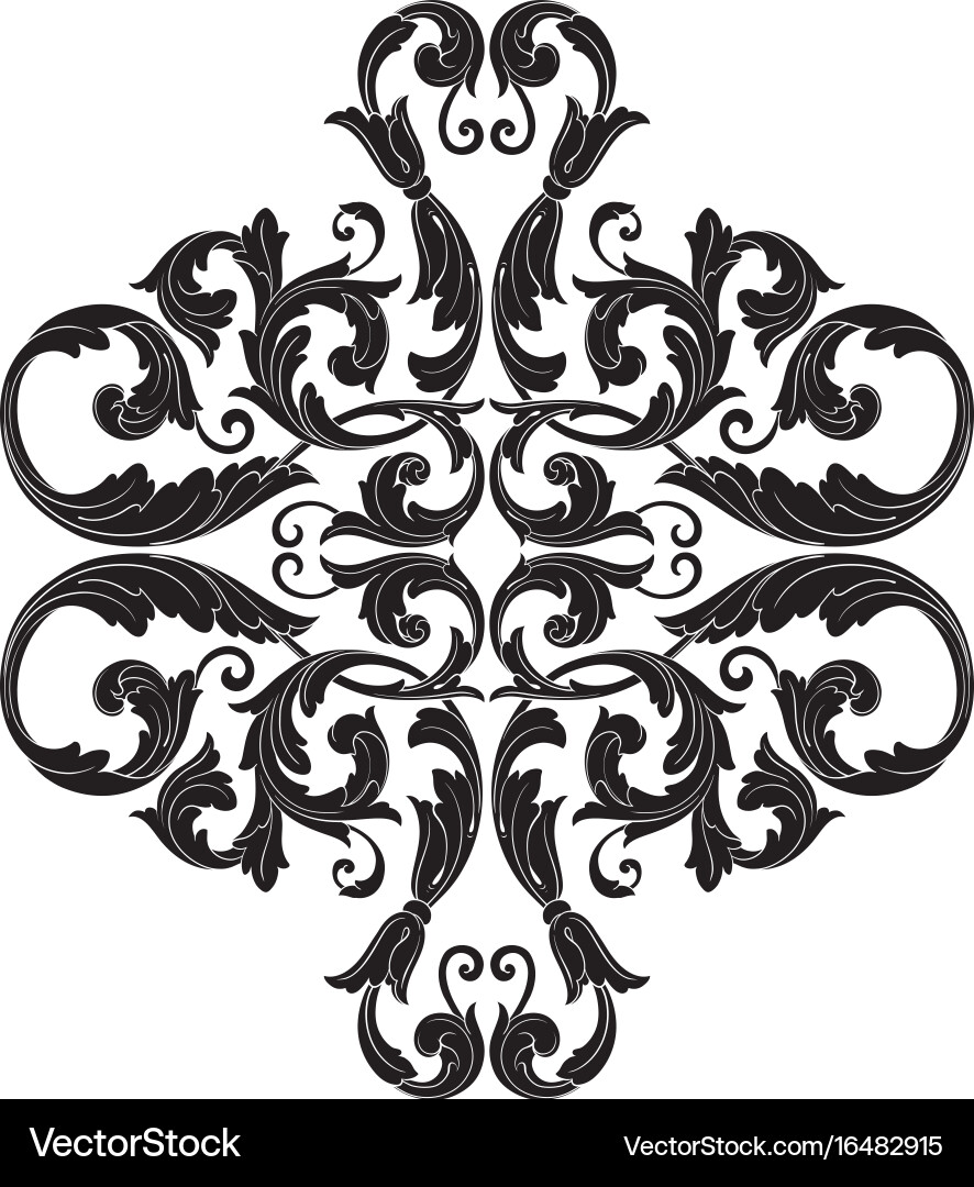 Vintage baroque ornament Royalty Free Vector Image