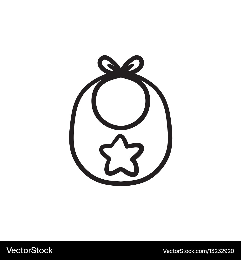Baby bib sketch icon Royalty Free Vector Image