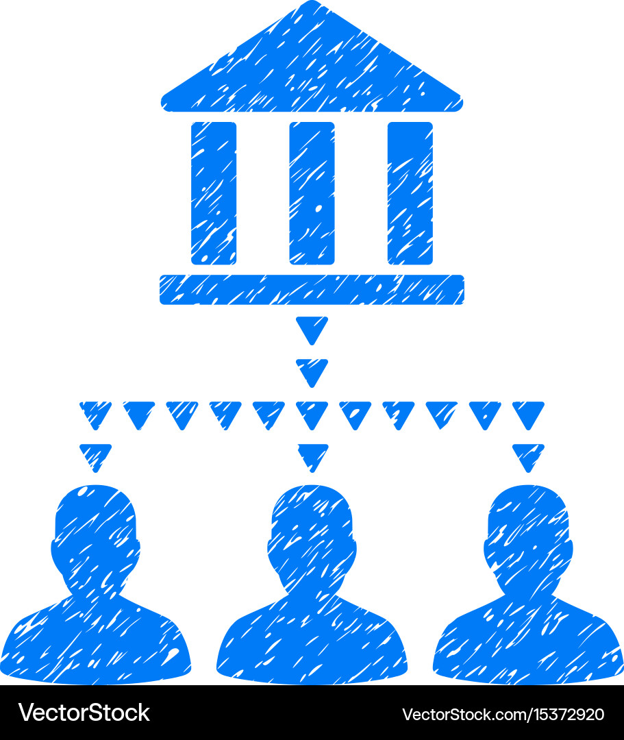 Bank building client links grunge icon Royalty Free Vector
