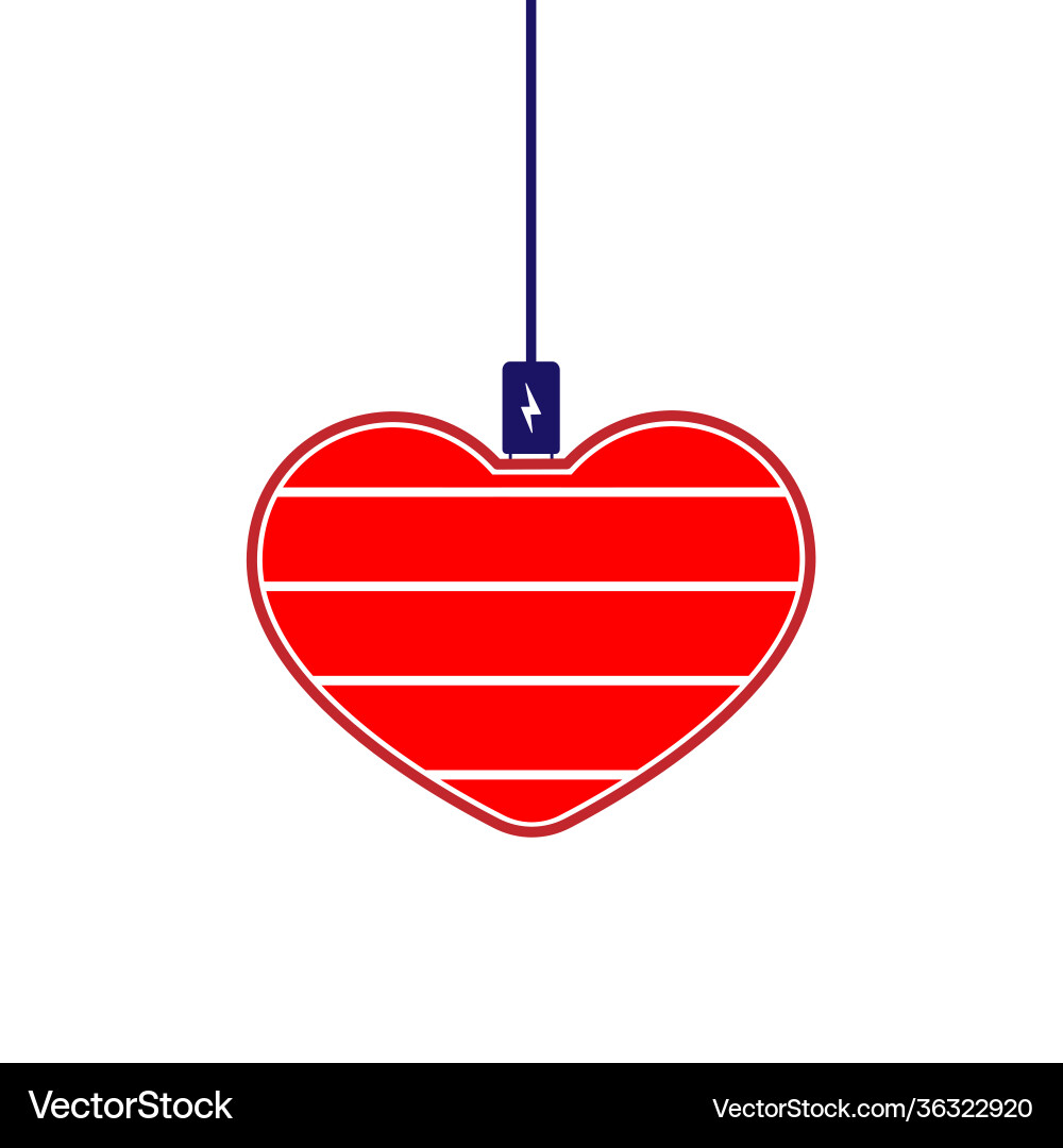 Charge your red heart symbol Royalty Free Vector Image