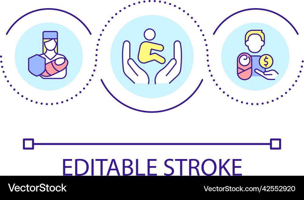 Children health insurance loop concept icon Vector Image