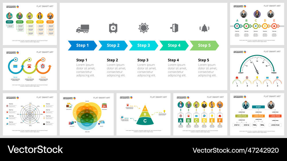 Colorful research or training concept infographic Vector Image