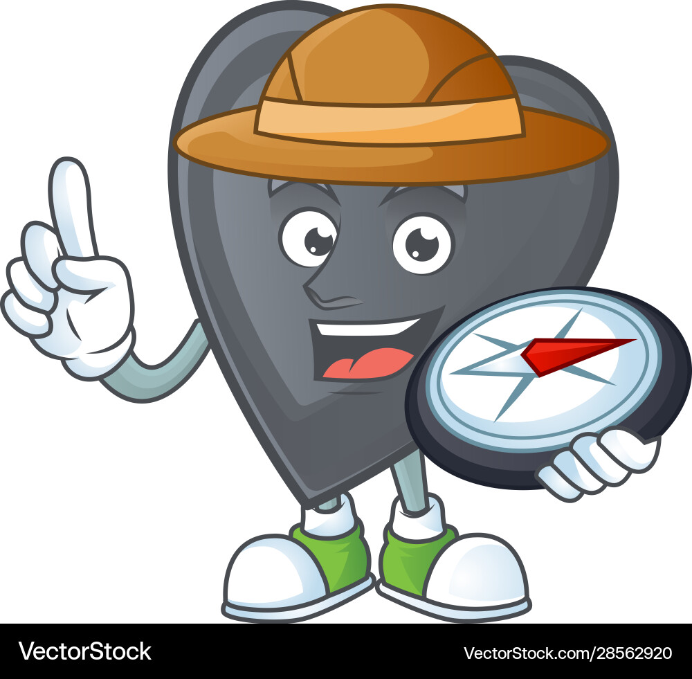 Cool explorer black love cartoon character Vector Image