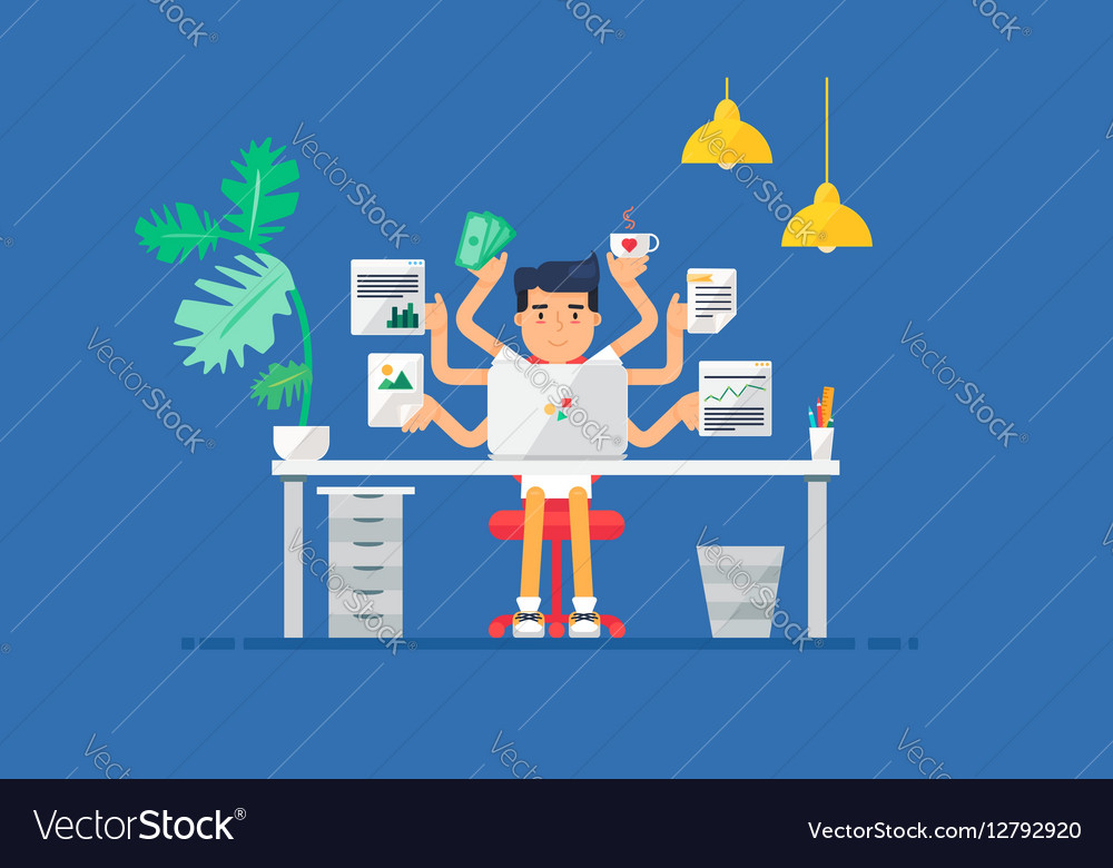 Creative tech workspace Royalty Free Vector Image