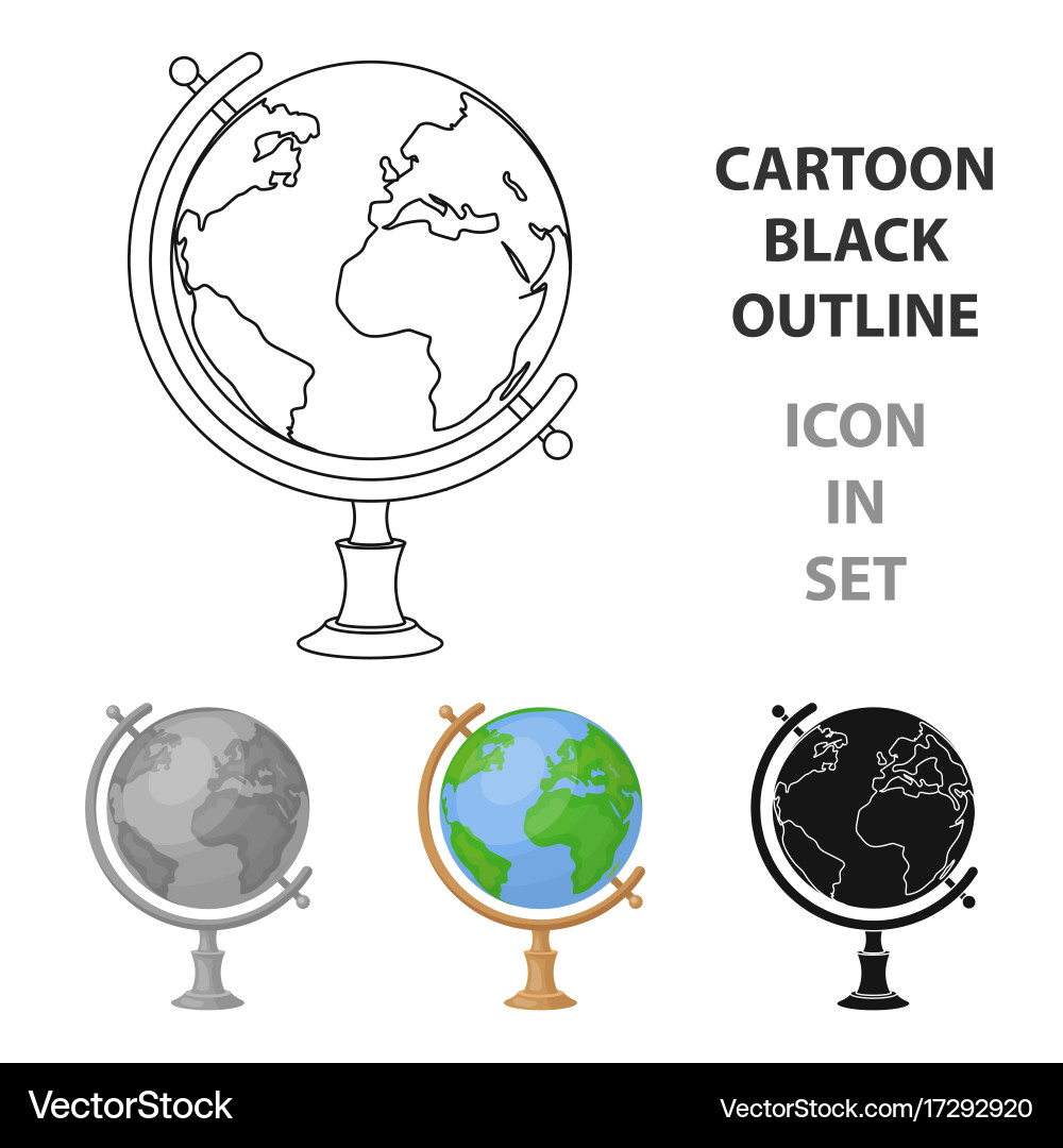 Globe icon in cartoon style isolated on white Vector Image