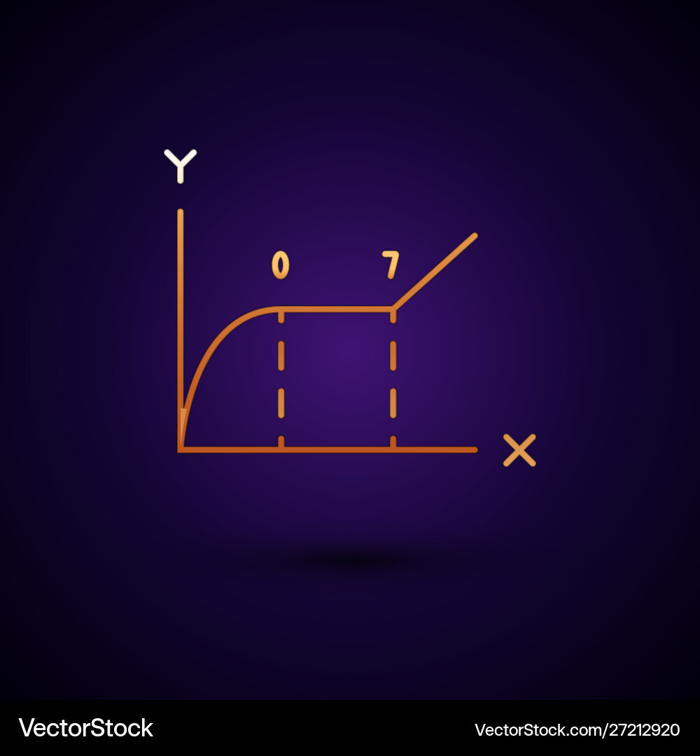 Gold pie chart infographic icon isolated on dark Vector Image