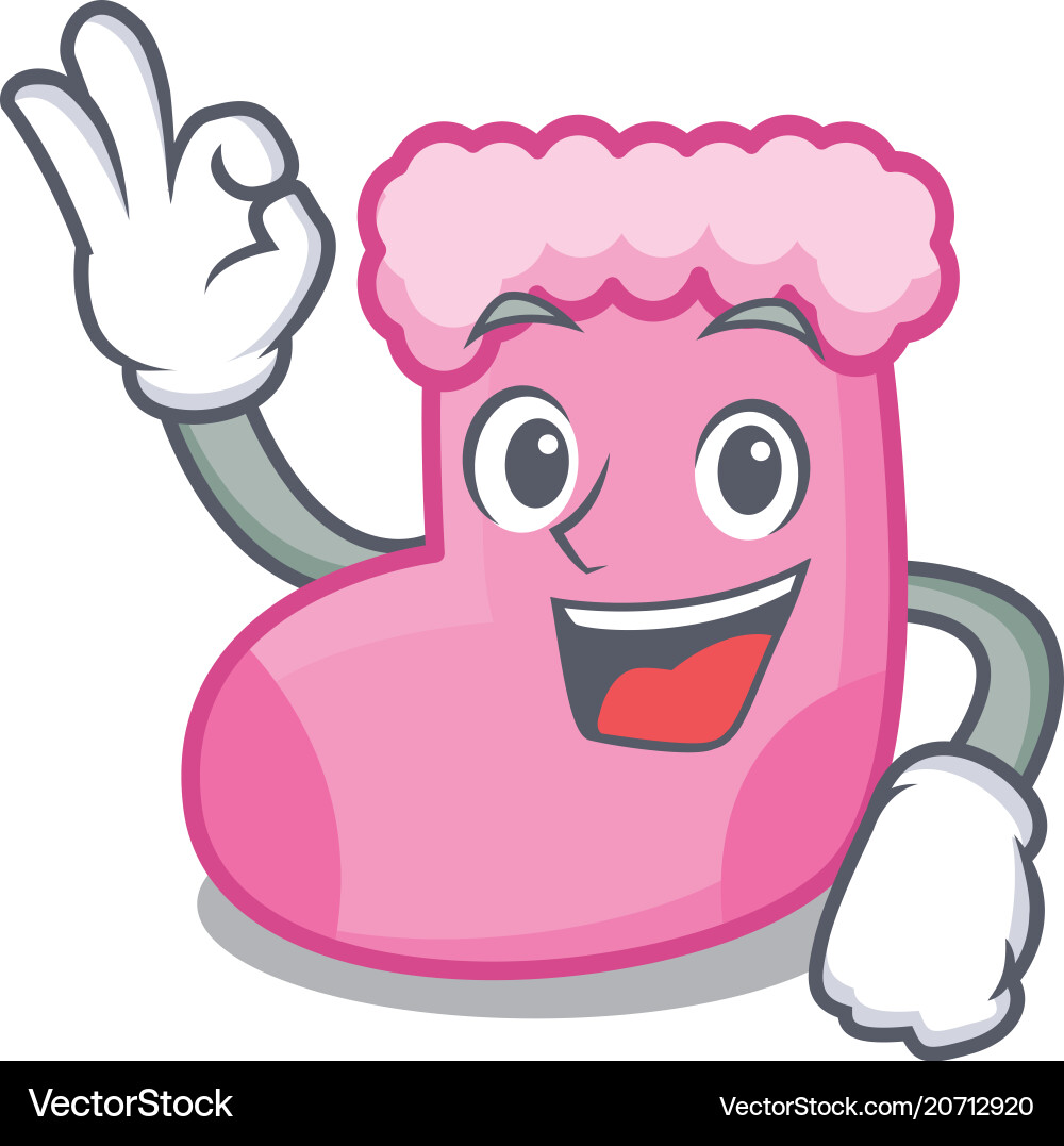 Okay sock character cartoon style Royalty Free Vector Image