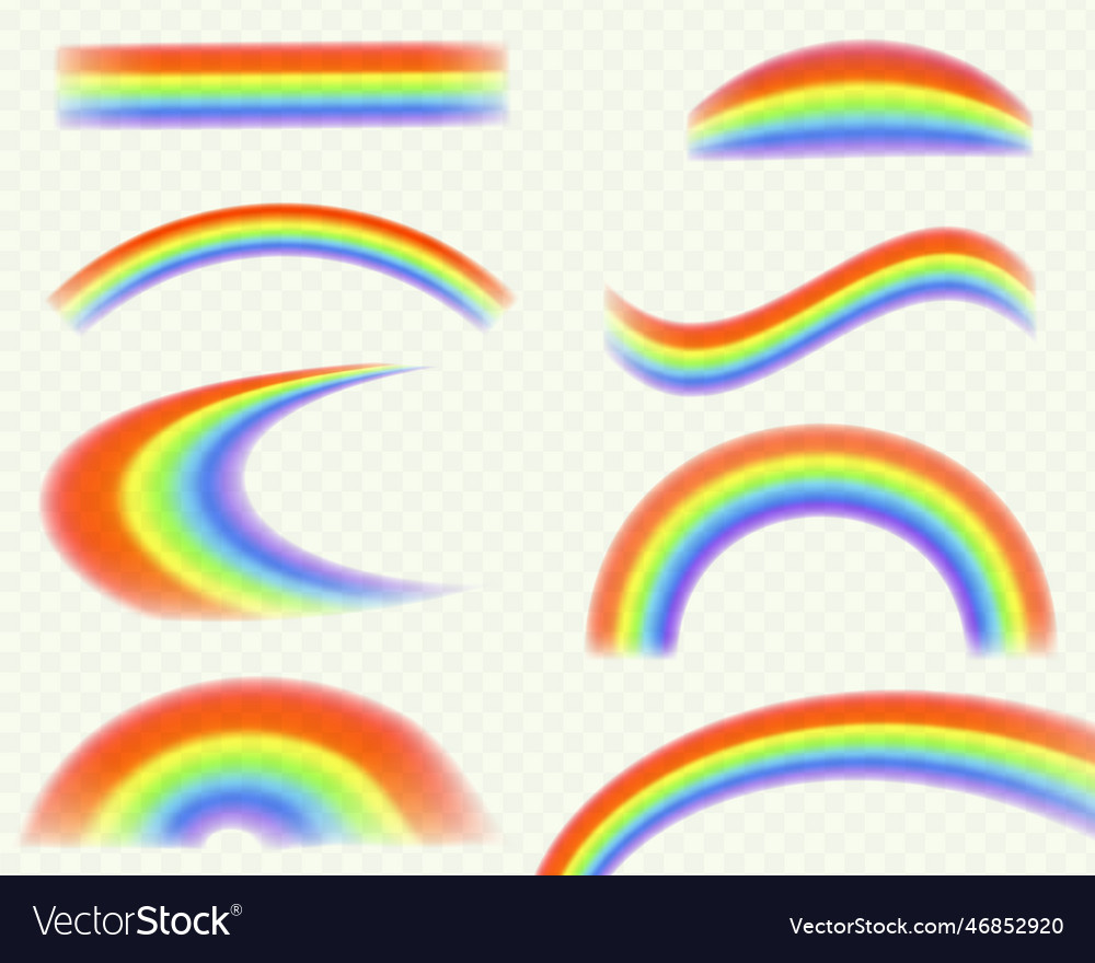 Realistic rainbow collection Royalty Free Vector Image