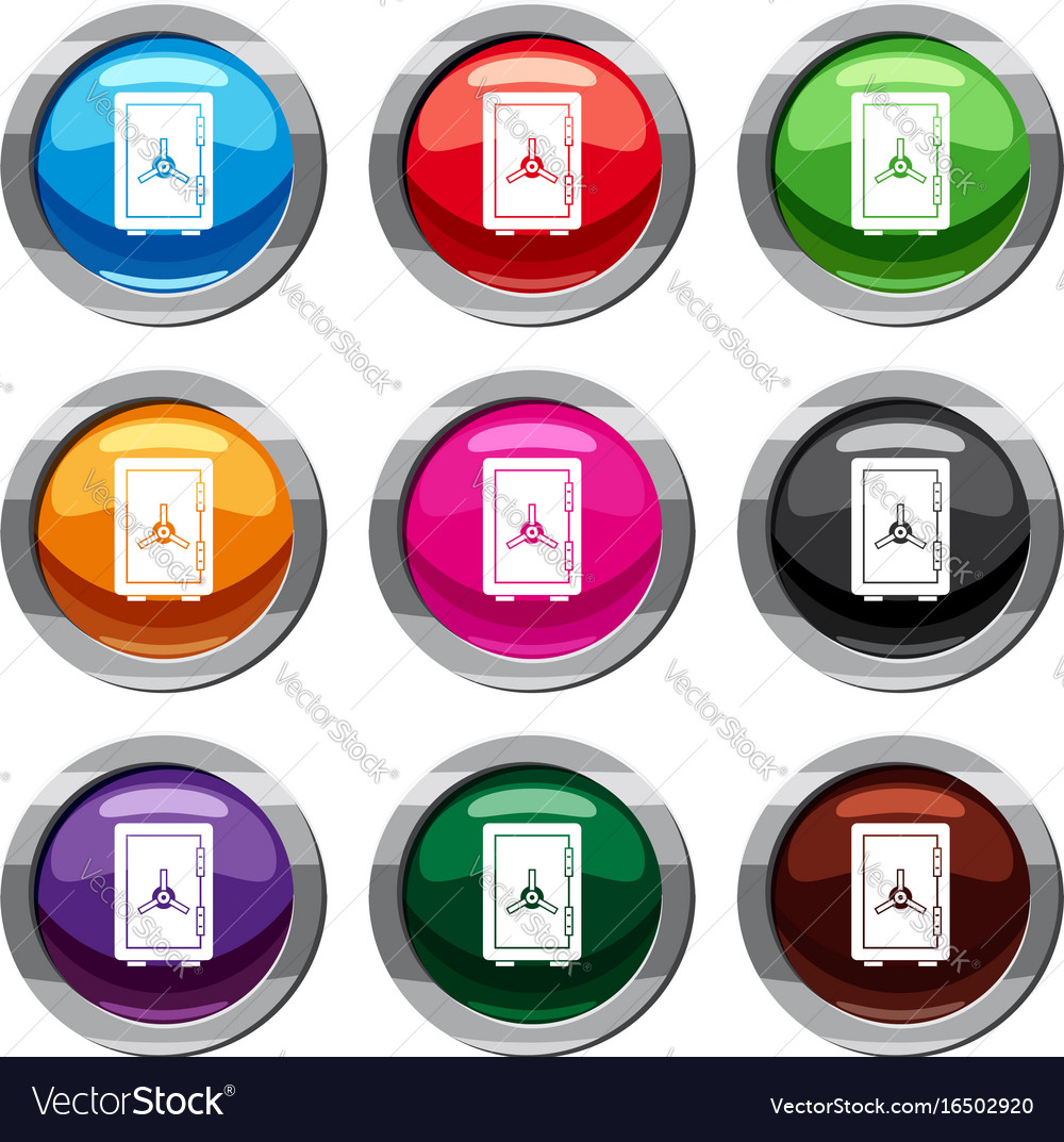 Safe set 9 collection Royalty Free Vector Image