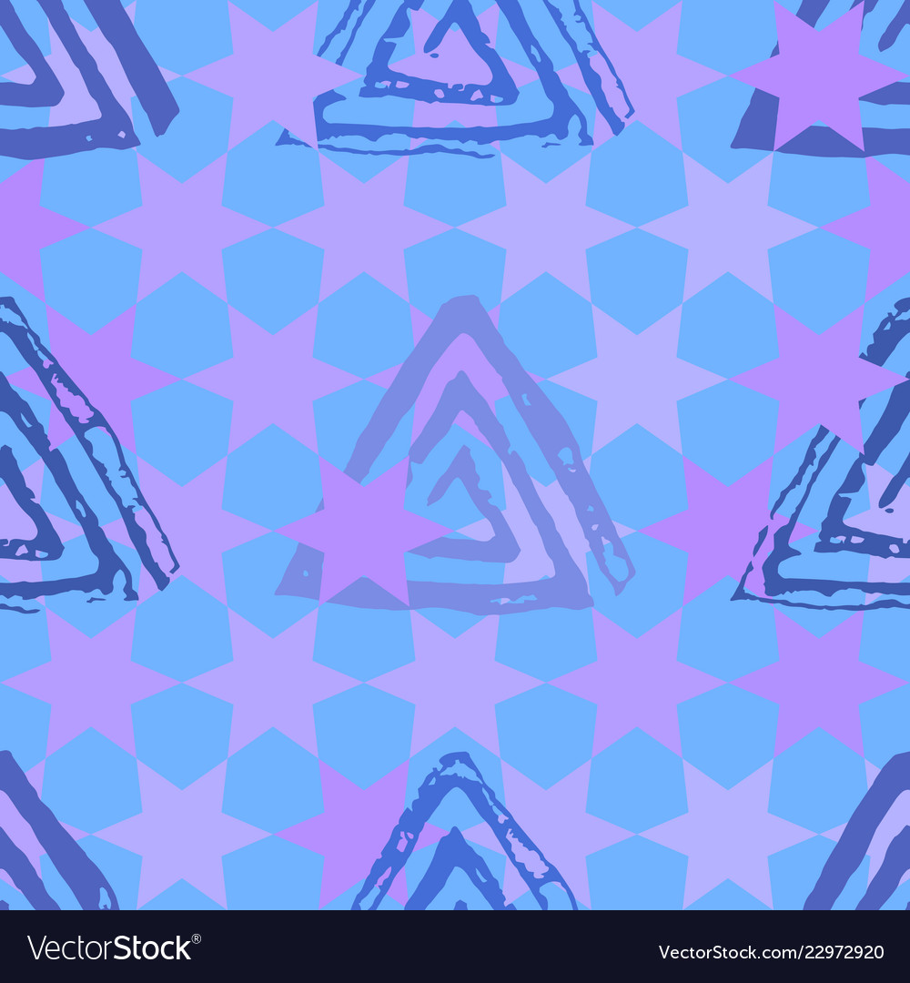 Seamless pattern with textured triangles Vector Image