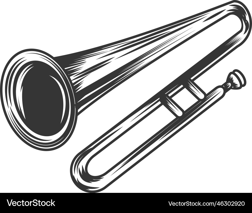 Trombone jazz musical instrument Royalty Free Vector Image