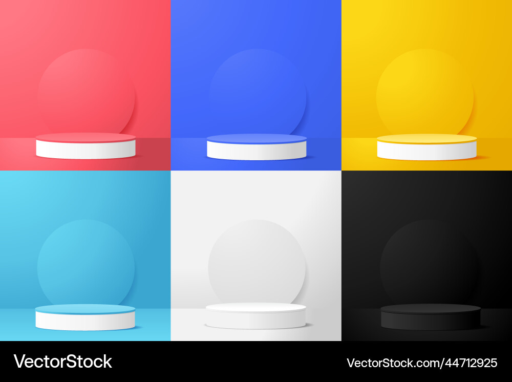 3d cylinder pedestal podium geometric platform Vector Image