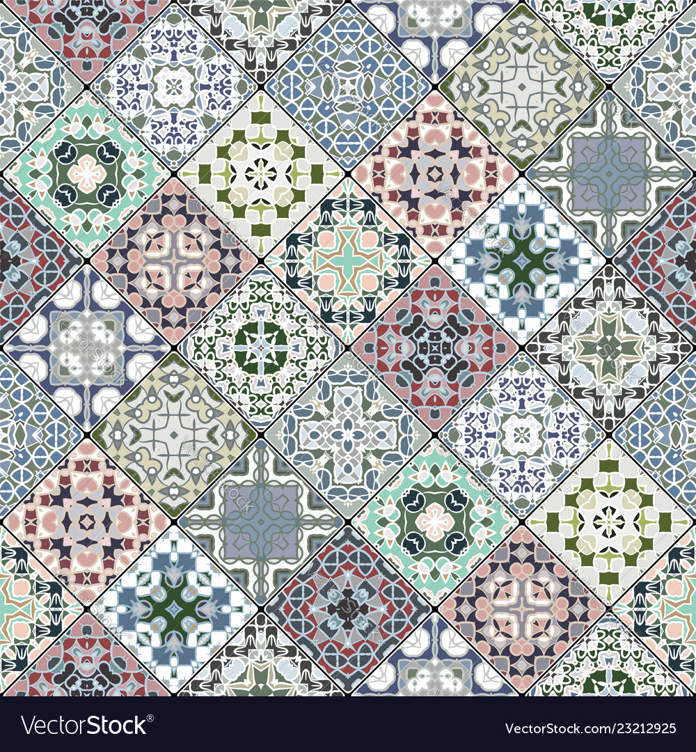 Abstract patterns in the mosaic set Royalty Free Vector