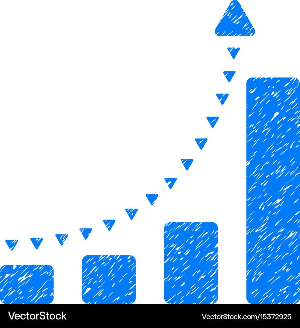 Bar chart positive trend grunge icon Royalty Free Vector