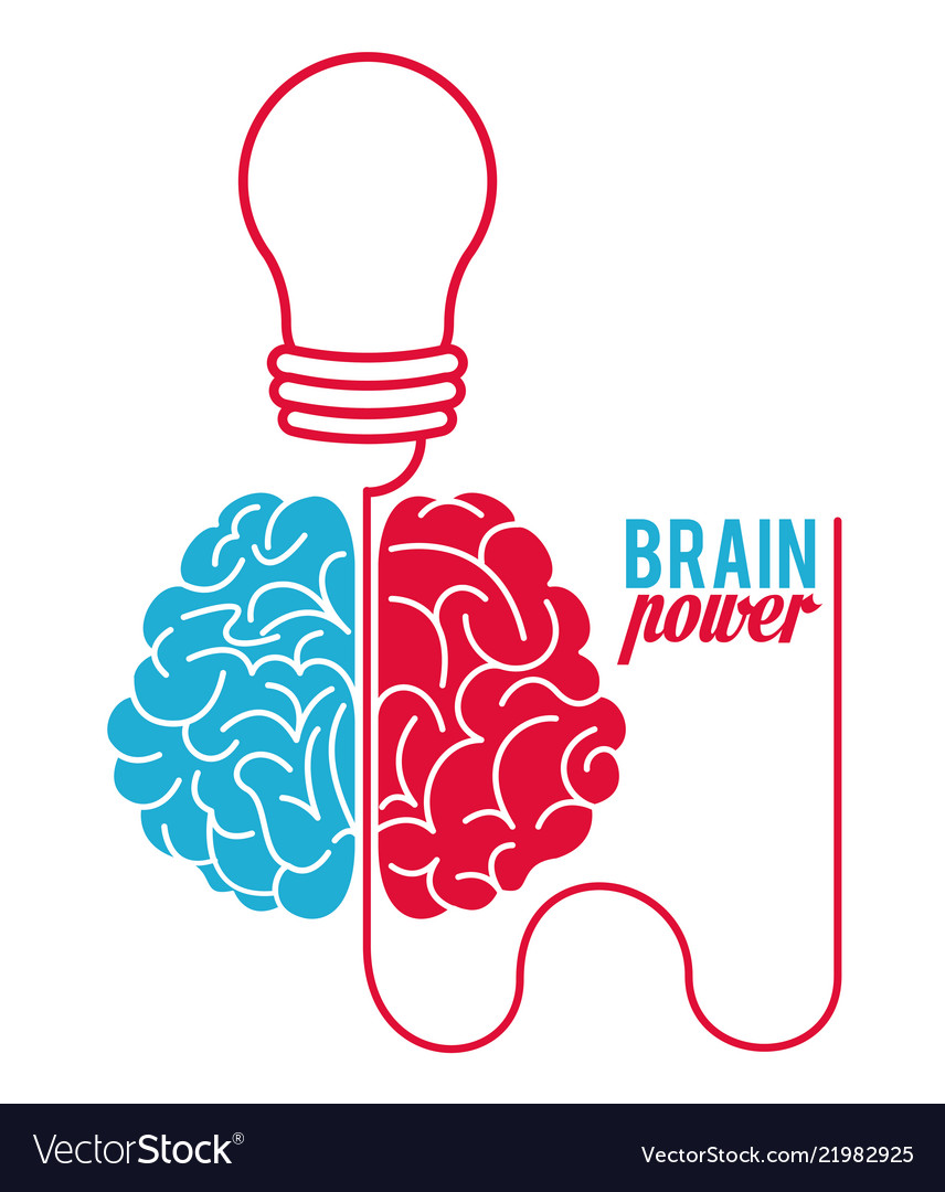 Brain power emblem Royalty Free Vector Image - VectorStock
