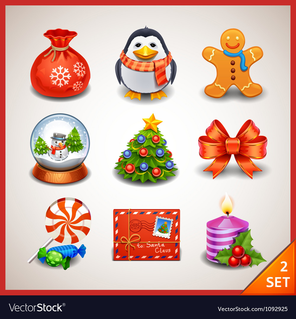 Christmas icon set-2 Royalty Free Vector Image