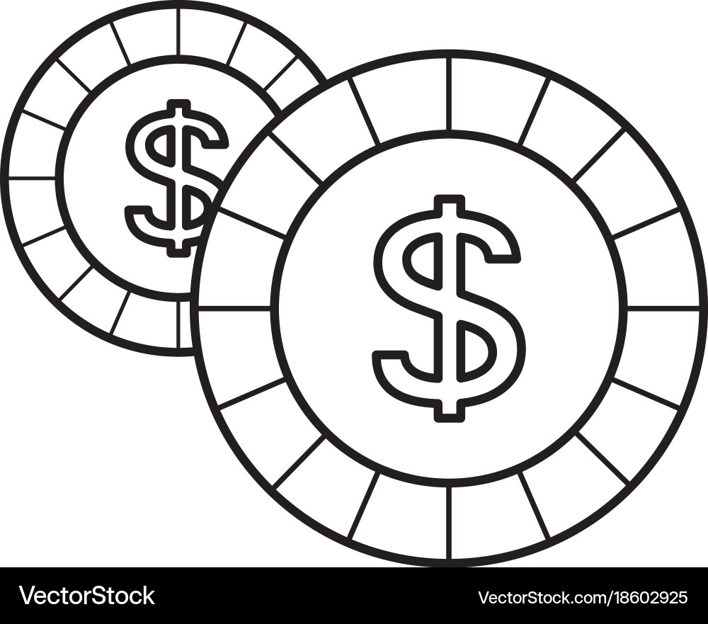Coin money isolated icon Royalty Free Vector Image