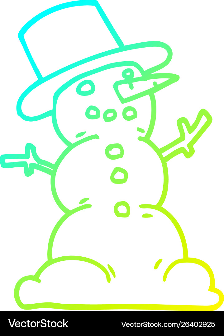 Cold gradient line drawing cartoon traditional Vector Image