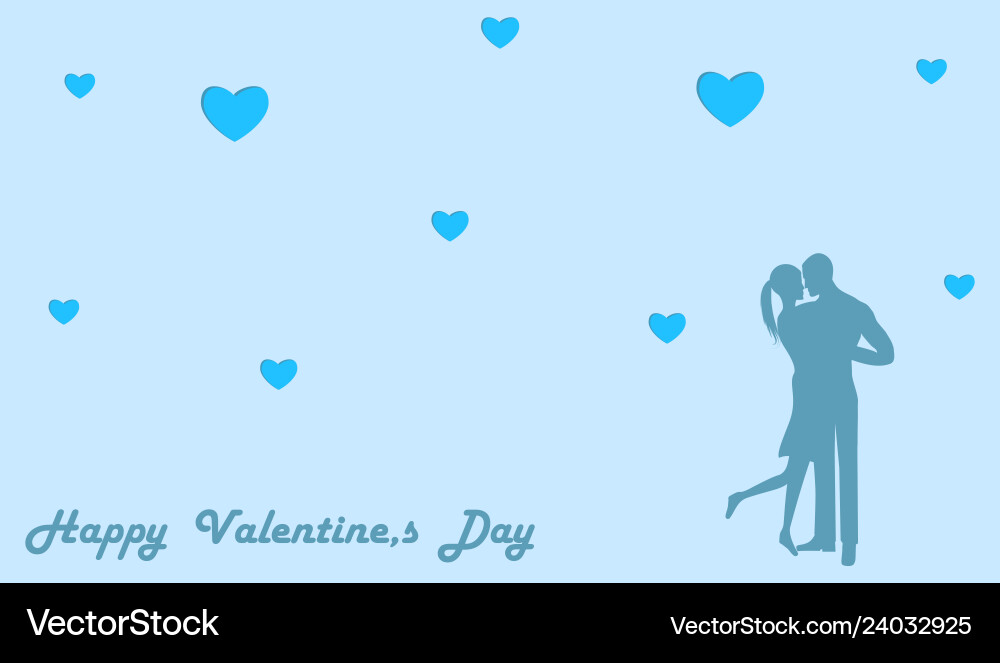 Couple in love dancing - blue background Vector Image